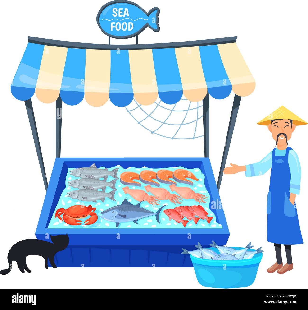 Stand de fruits de mer Banque d'images détourées - Alamy