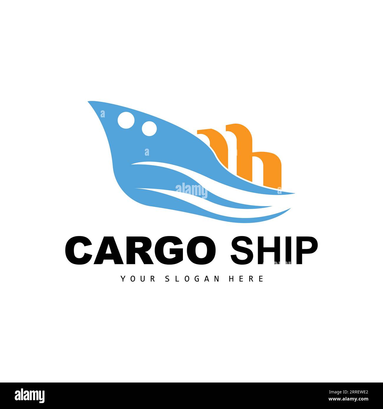 Logo de navire de cargaison, vecteur rapide de navire de cargaison ...