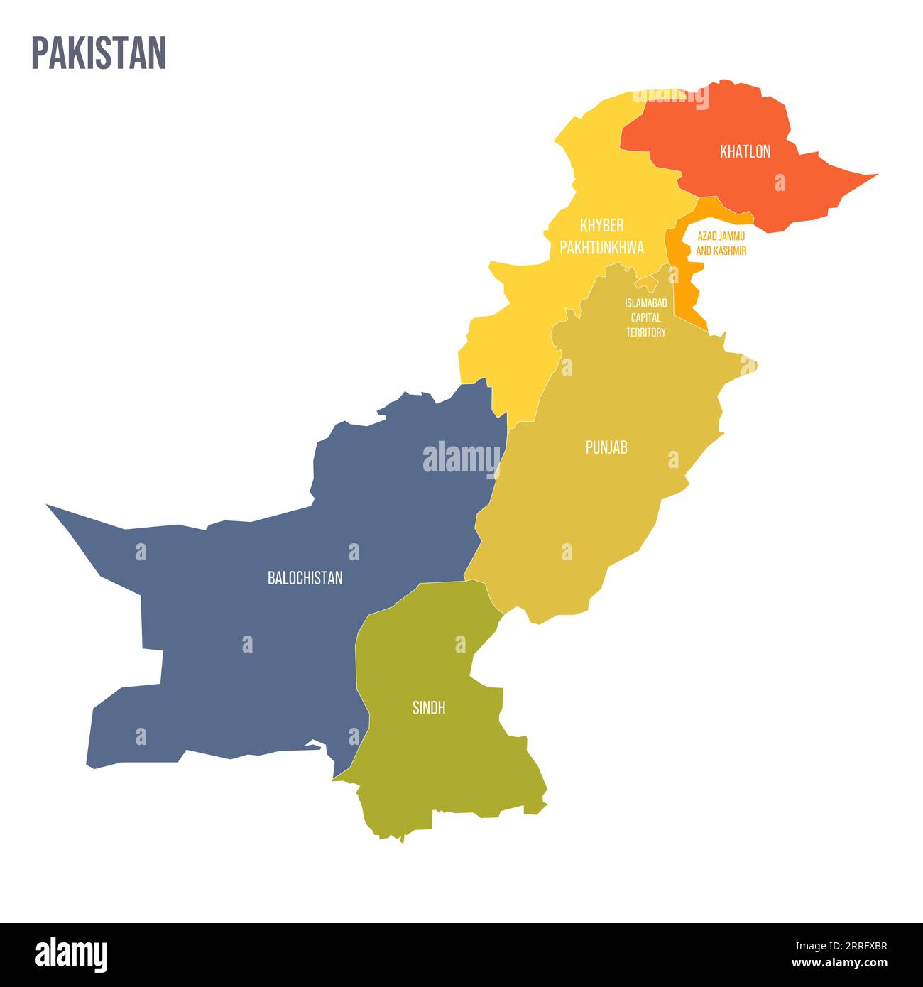 Pakistan carte politique des divisions administratives - provinces et ...