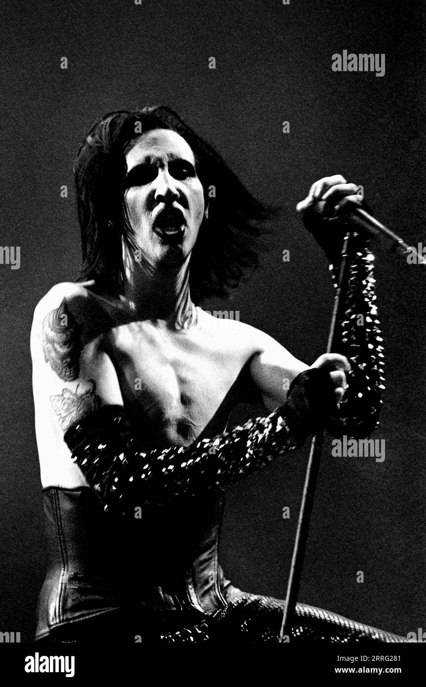 Marilyn manson 1999 Banque d'images noir et blanc - Alamy