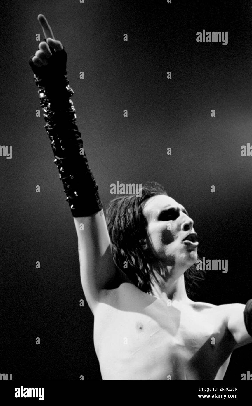 Marilyn manson 1999 Banque d'images noir et blanc - Alamy