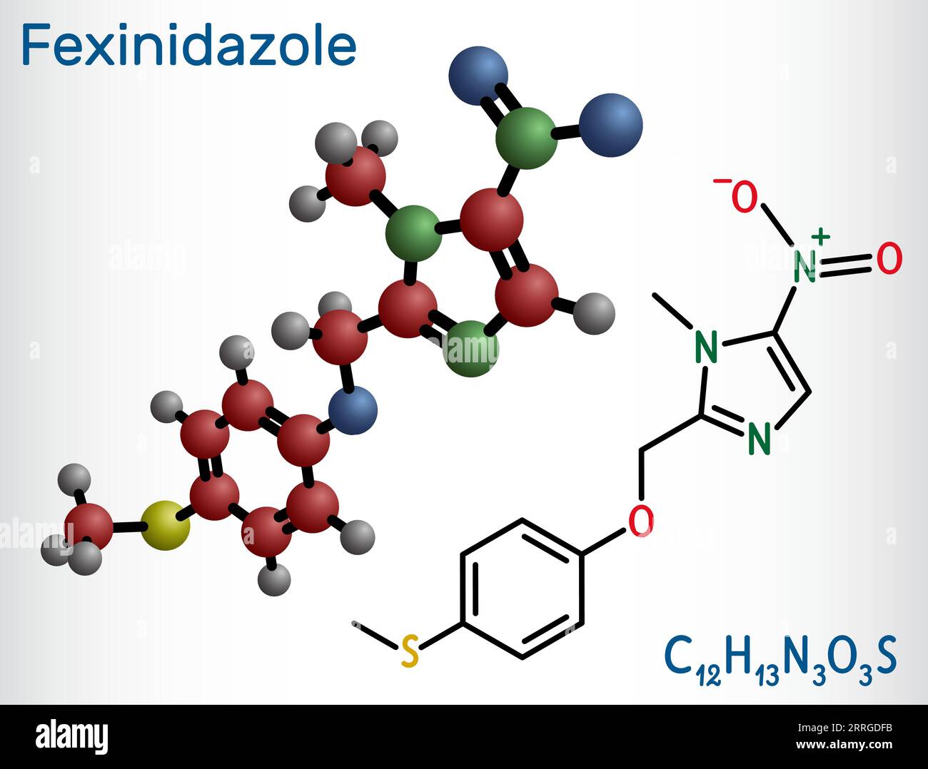Molécule de fexinidazole. C'est un médicament utilisé pour traiter la ...