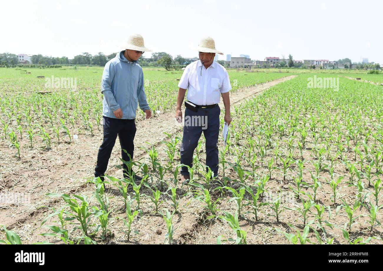 220629 -- FUYANG, le 29 juin 2022 -- Xu Congxiang R et son petit-fils ...