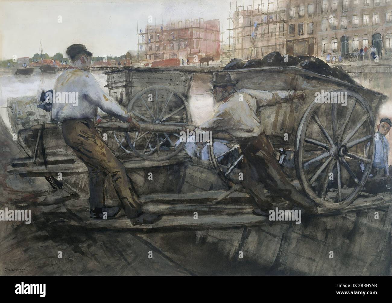 Ouvriers tirant Banque de photographies et d’images à haute résolution - Alamy