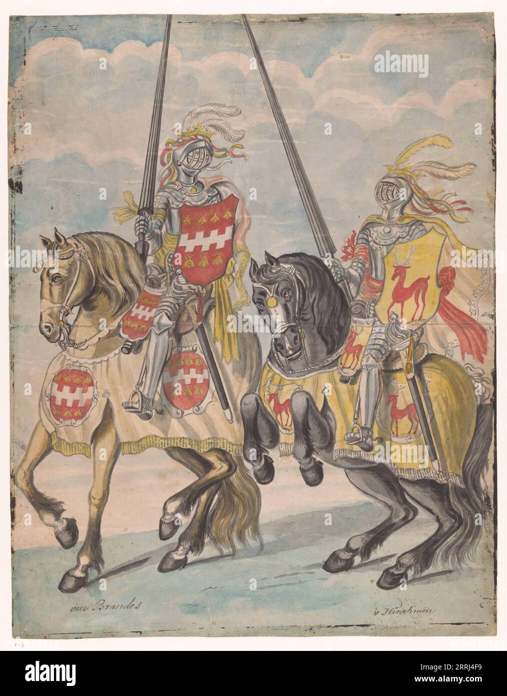 Chevaliers aux armoiries de Brandes et Hirschman, 1770-1808. Deux ...