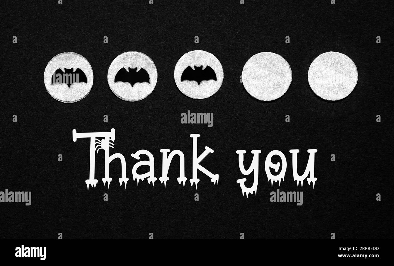 Thank you text Banque d'images noir et blanc - Alamy