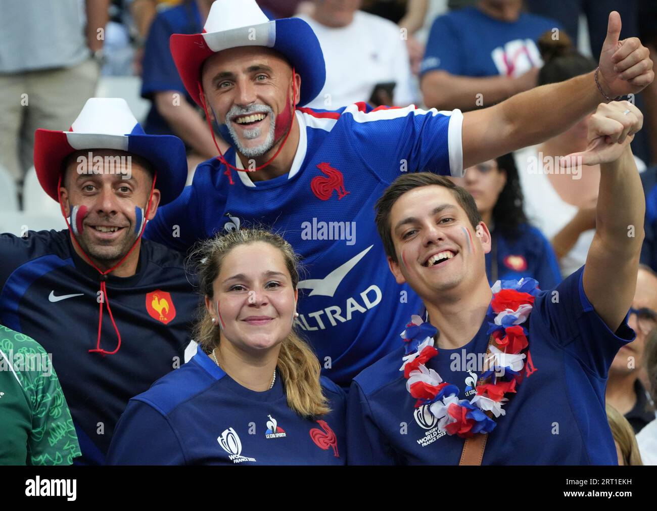 Supporters de Francais lors de la coupe du monde 2023, poule un match ...