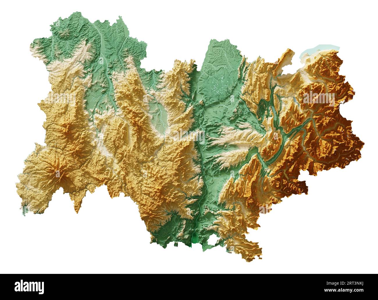 Auvergne rhône alpes carte relief Banque de photographies et d’images à ...