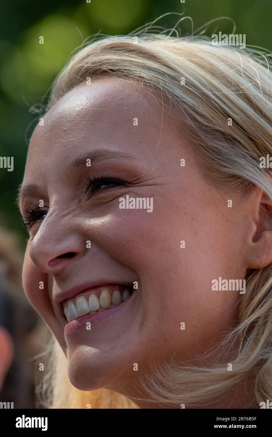 Groux-les-bains, France. 10 septembre 2023. Marion Marechal assiste à ...