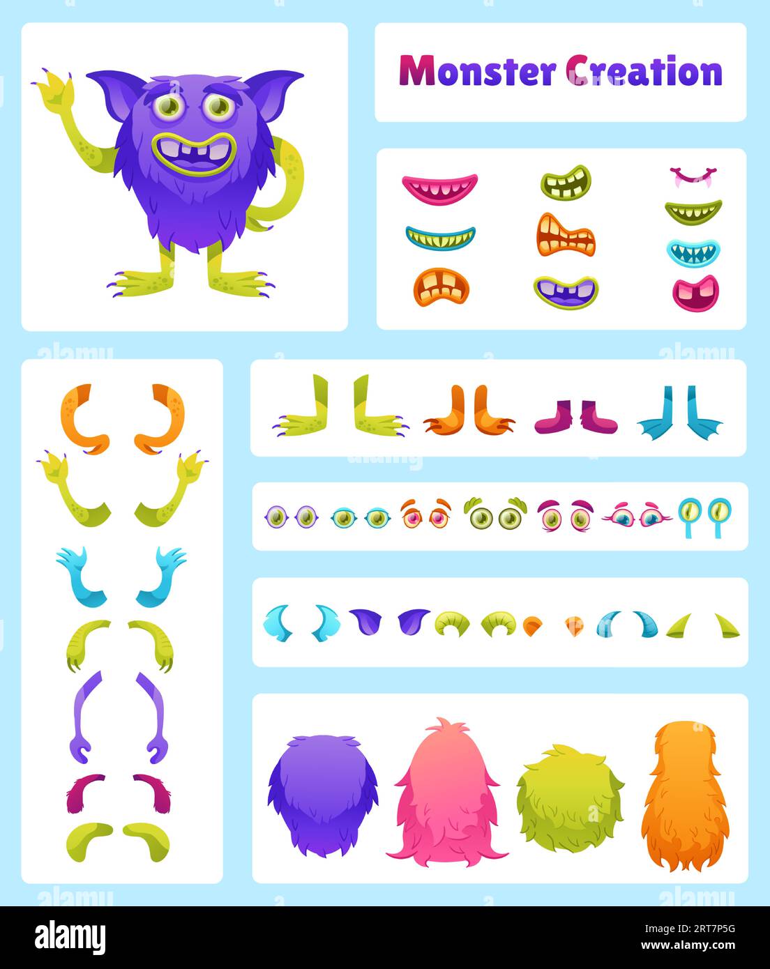 Kit de création de monstres de dessins animés. Constructeur de ...
