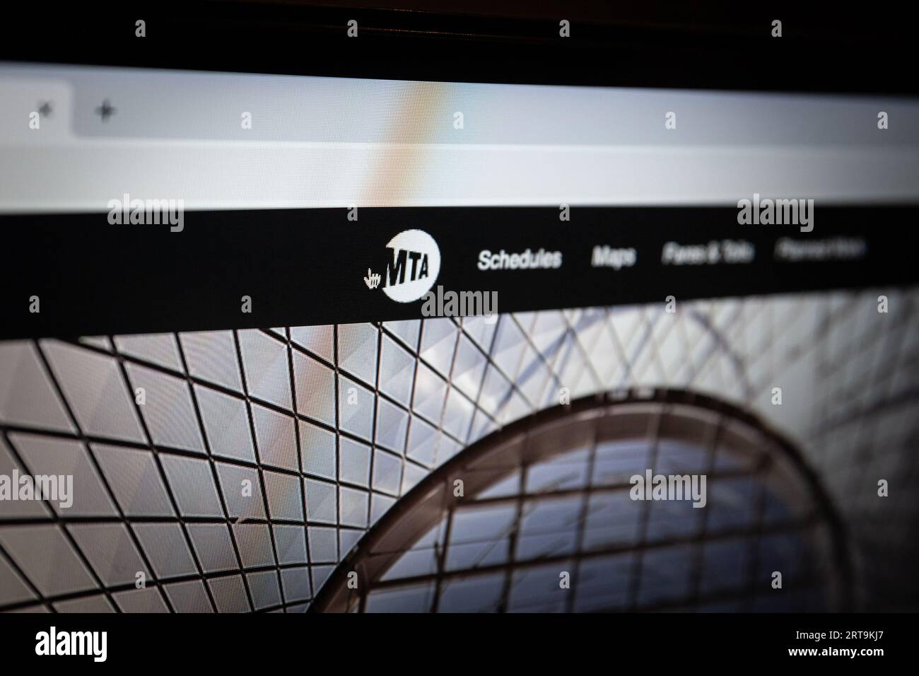 Photo de la page d'accueil du site Web de la MTA à New York. La ...
