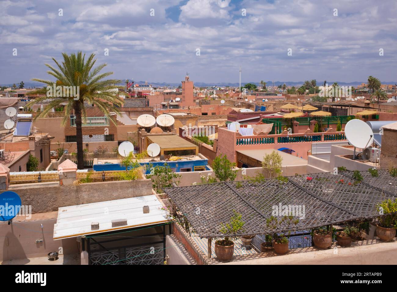 Maroc : le quartier de la Kasbah vu des murs du Palais El Badi (Palais ...