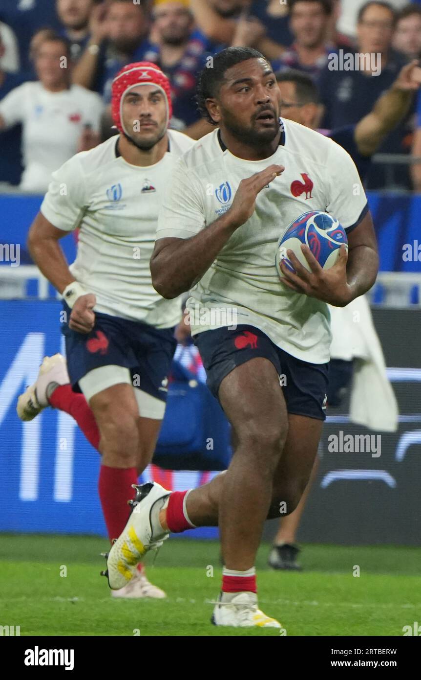 Moefana Yoram de France lors de la coupe du monde 2023, poule un match de rugby à XV entre la ...
