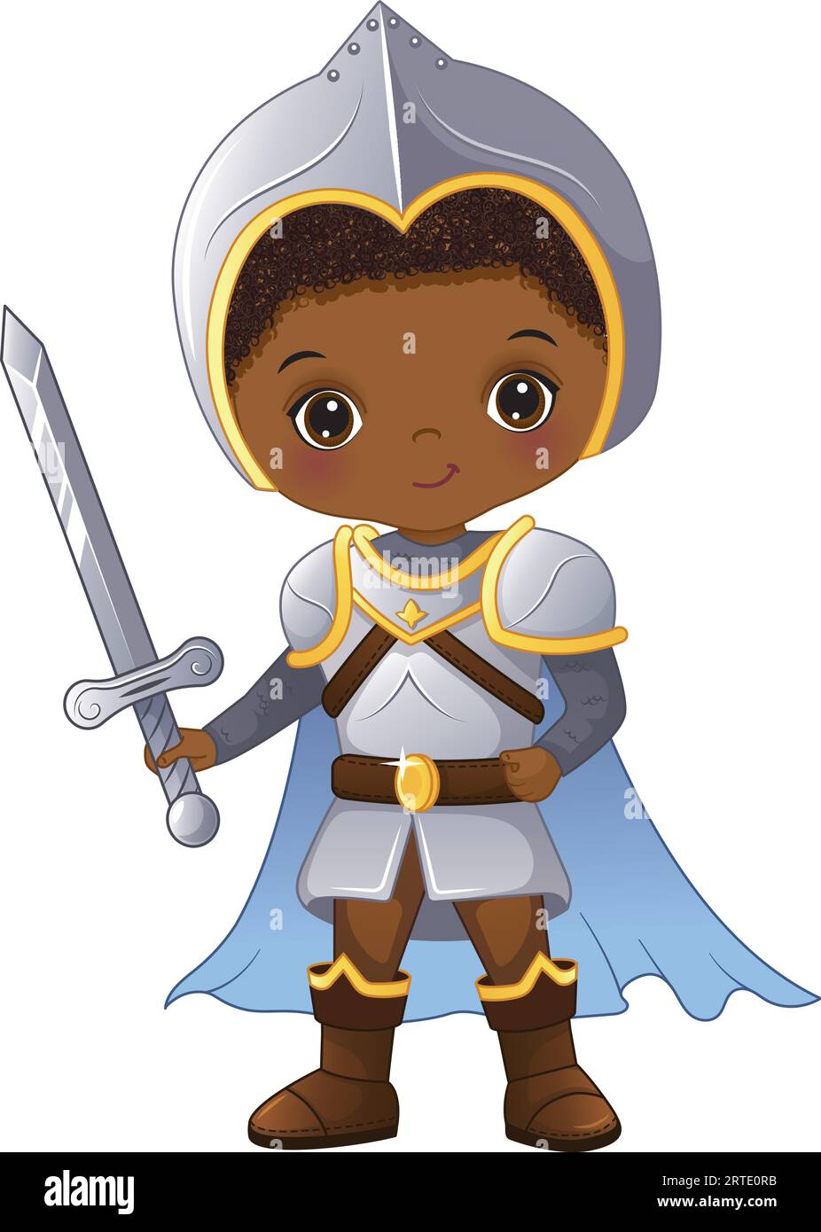 Boy cartoon cute illustration knight medieval vector Banque de ...