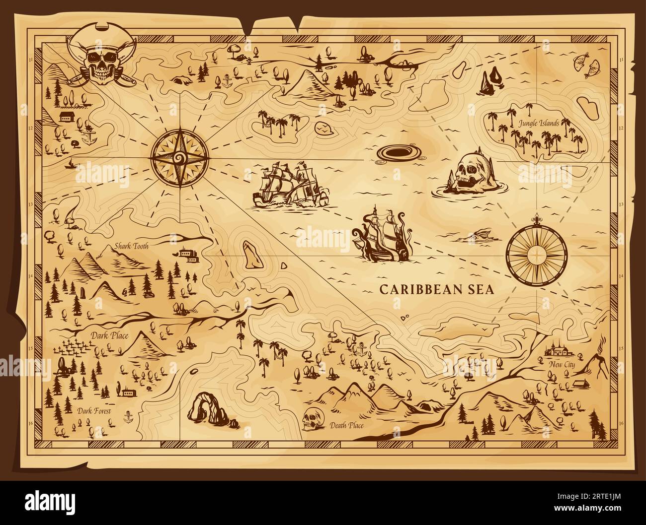 Carte des pirates Banque de photographies et d’images à haute ...