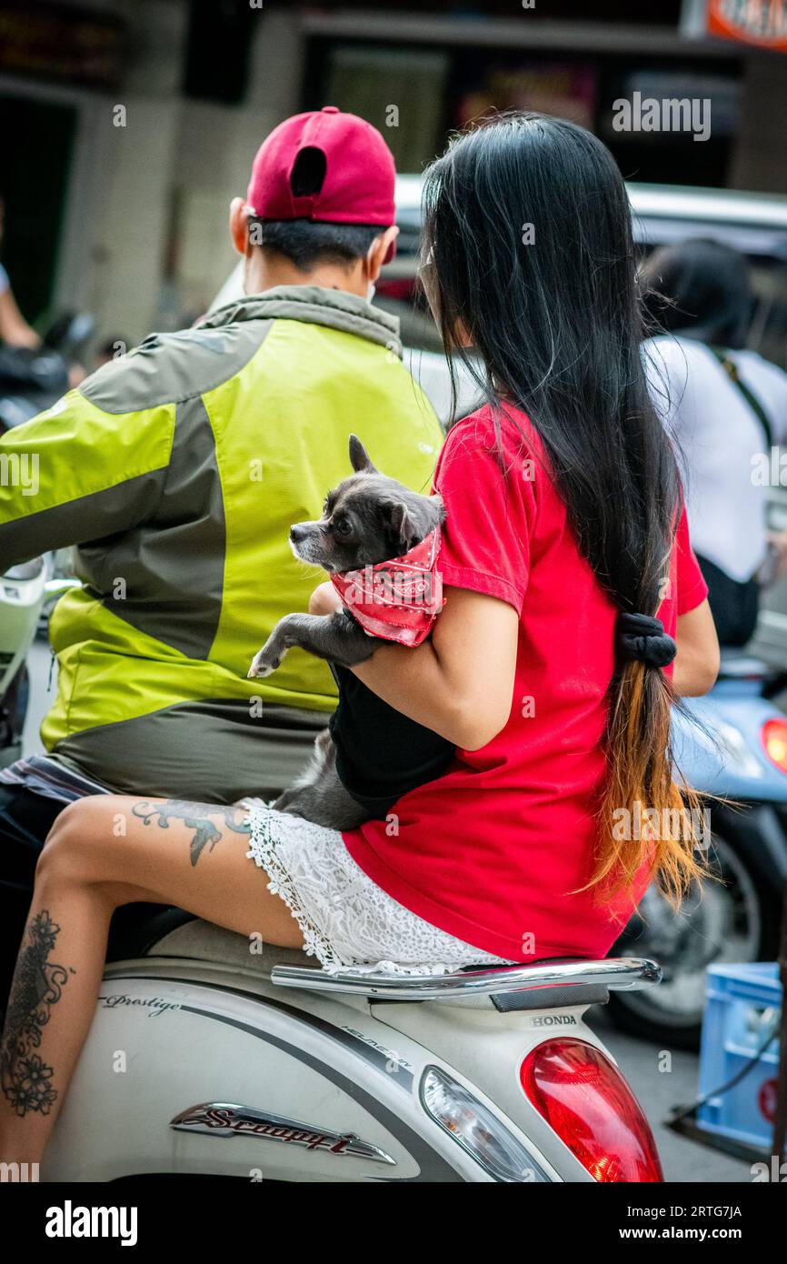 Les thaïlandais locaux, les touristes et les résidents se précipitent ...