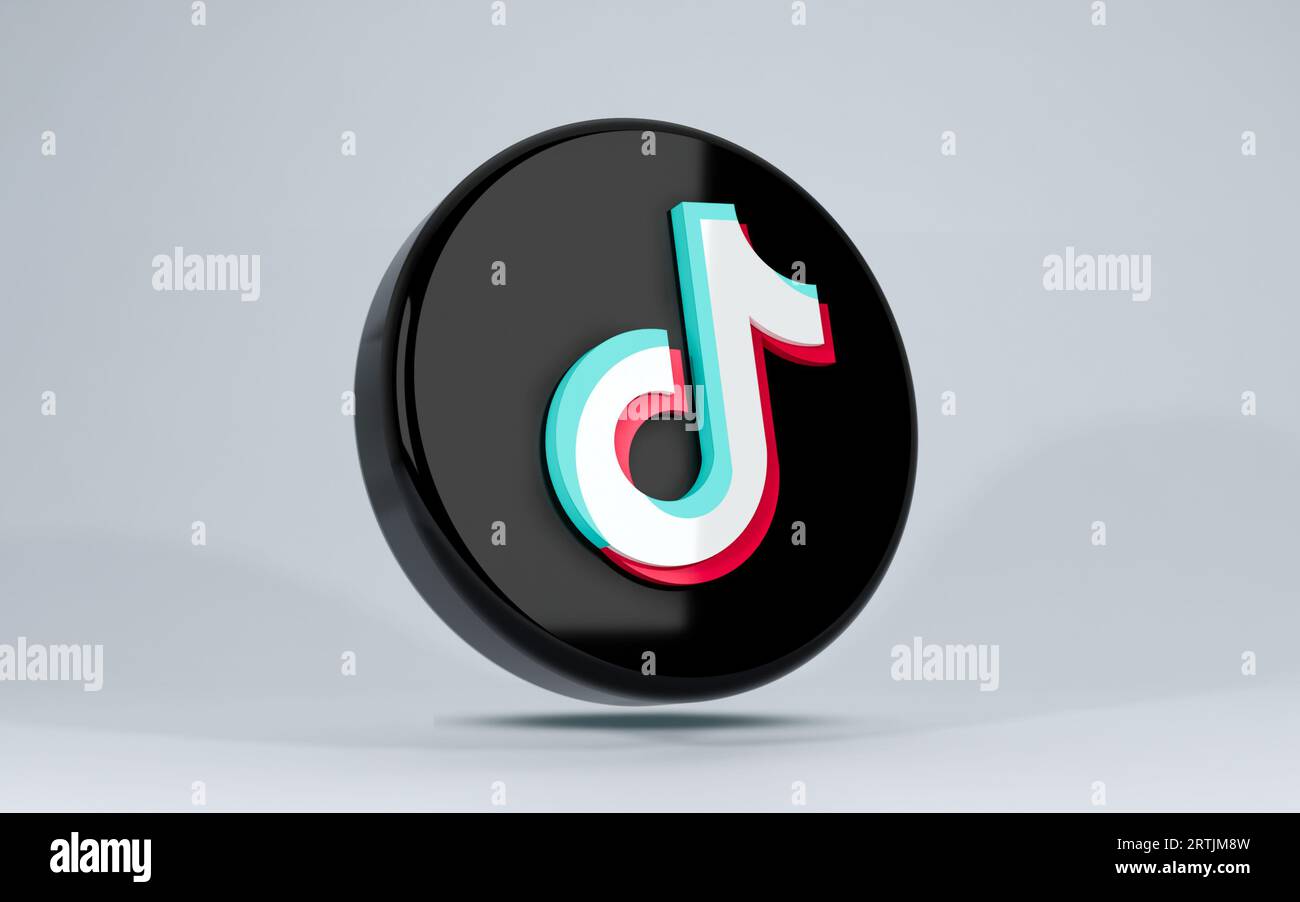 Pune, Inde - 13 septembre 2023. Icône 3D de l'application Tiktok, logo ... Pune, Inde - 13 septembre 2023. Icône 3D de l'application Tiktok, logo ...
