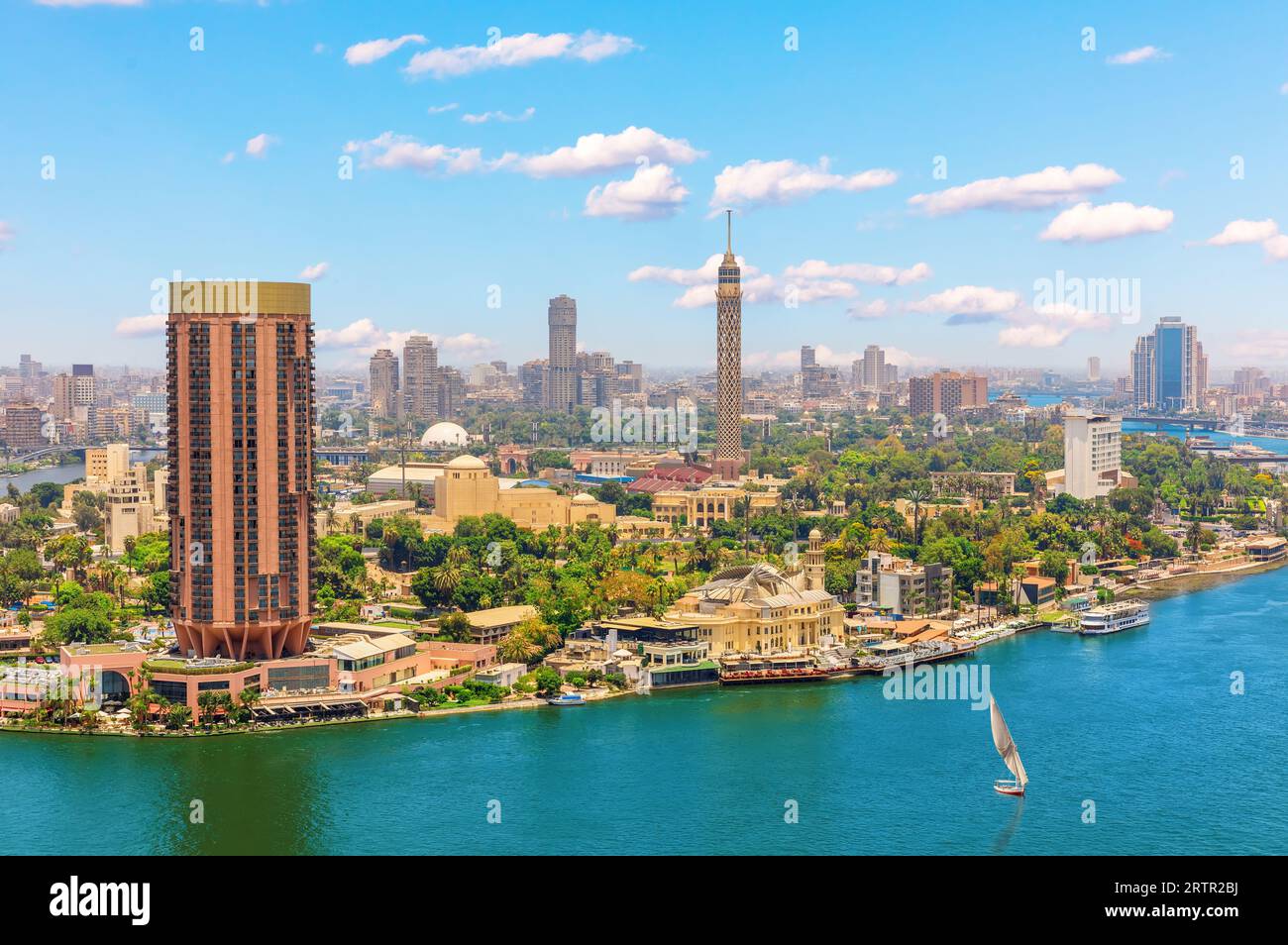 Photo unique de l'île de Gezira, l'un des quartiers les plus célèbres ...