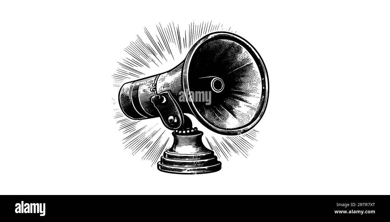 Megaphone microphone Banque d'images noir et blanc - Alamy