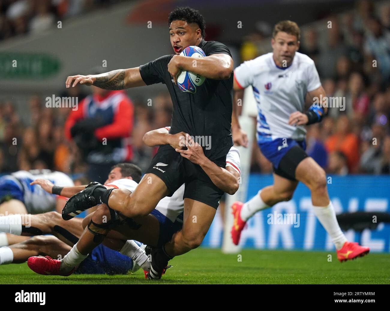 Leicester Fainga'anuku de Nouvelle-Zélande en action lors de la coupe ...