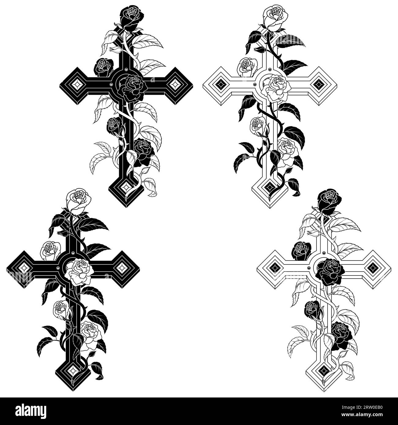 Croix entourée Banque d'images vectorielles - Alamy