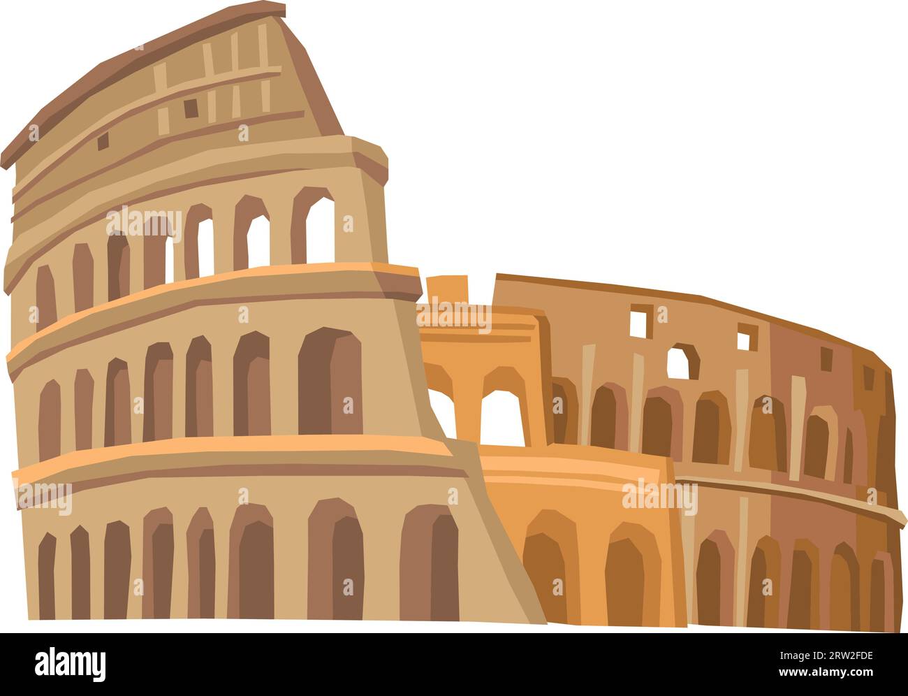 Dessin plat de dessin animé simple du COLISÉE, ROME Image Vectorielle ...