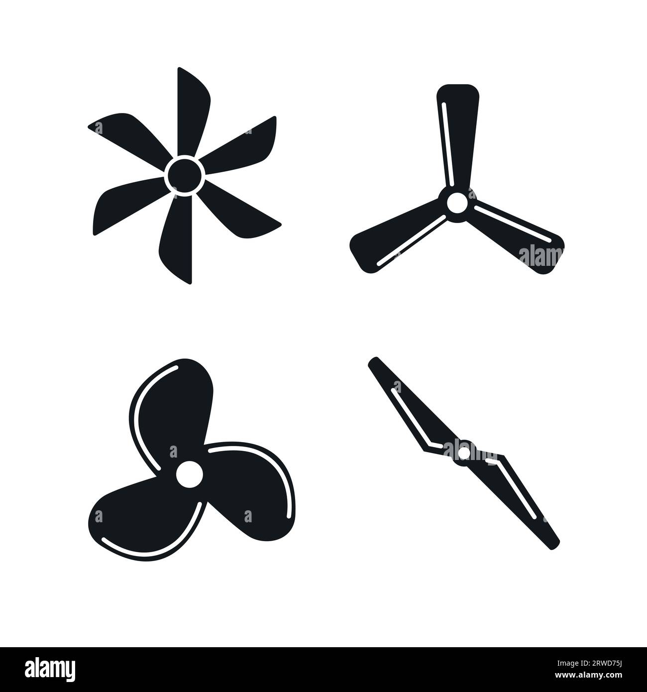 Moteur à pales tyrbine à hélice pour ventilateur vectoriel. Symbole d ...