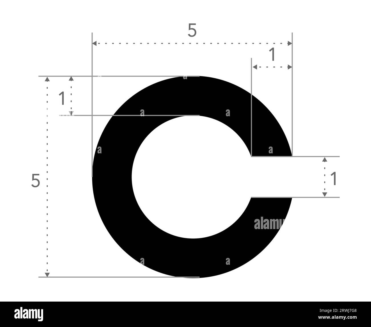 Landolt C Eye Test Chart Schéma de symbole de caractère d'illustration ...