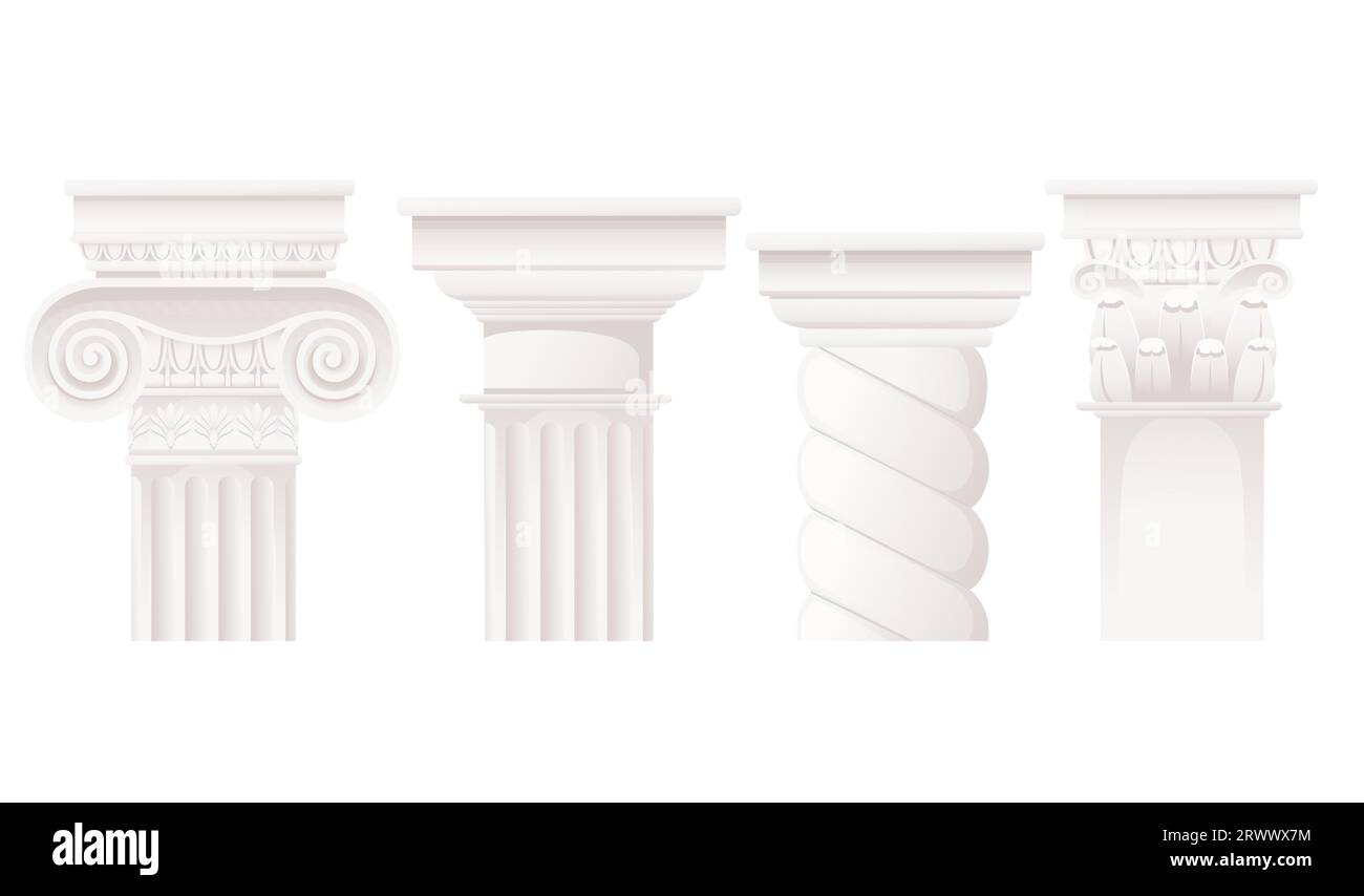 Ensemble de colonne blanche de style ancien illustration vectorielle de ...