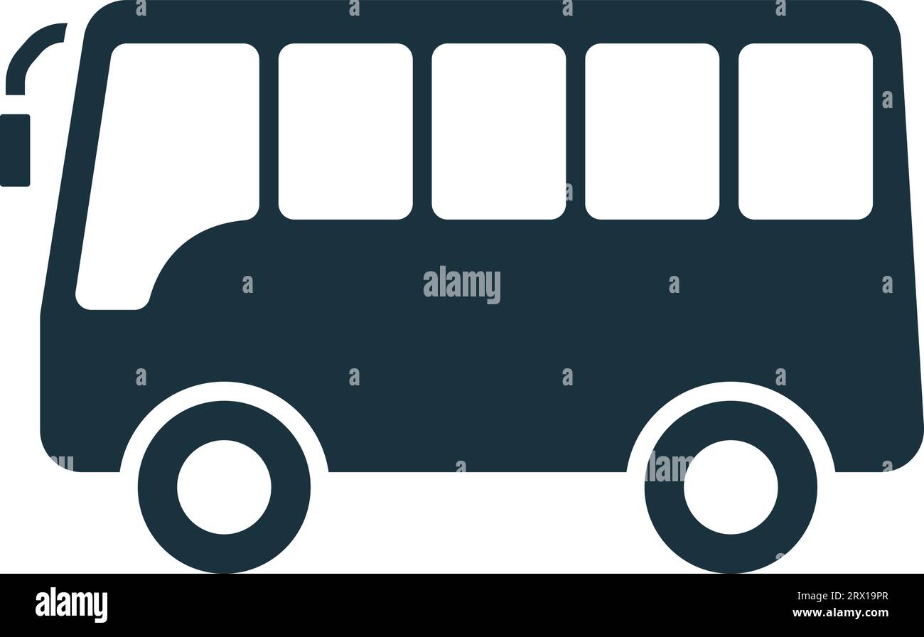 Icône bus. Panneau simple monochrome de la collection transport. Icône ...