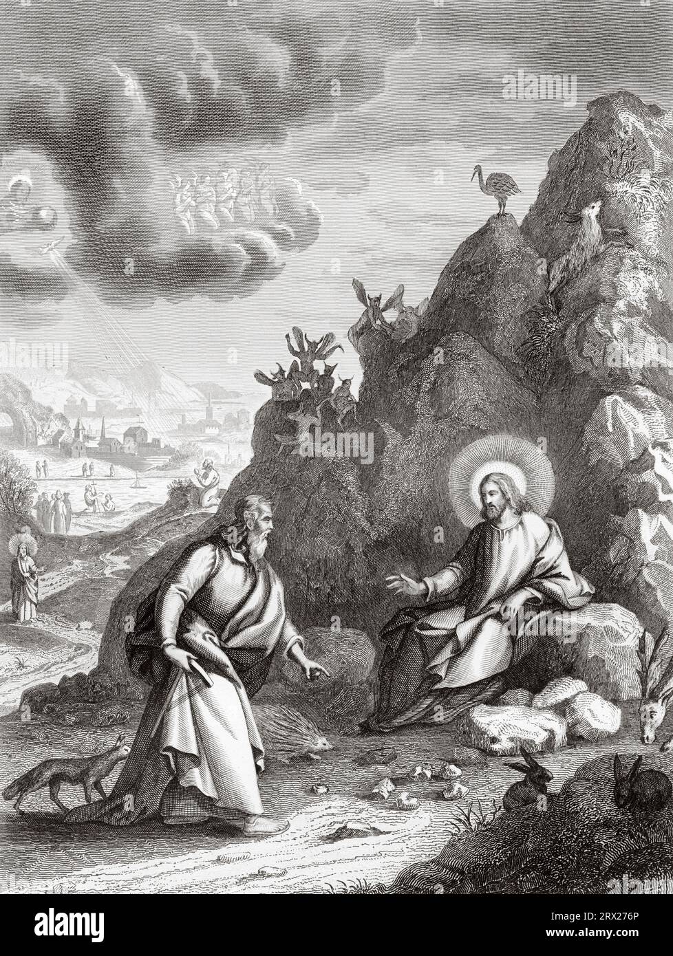 Le christ tenté par le diable dessin Banque de photographies et d ...