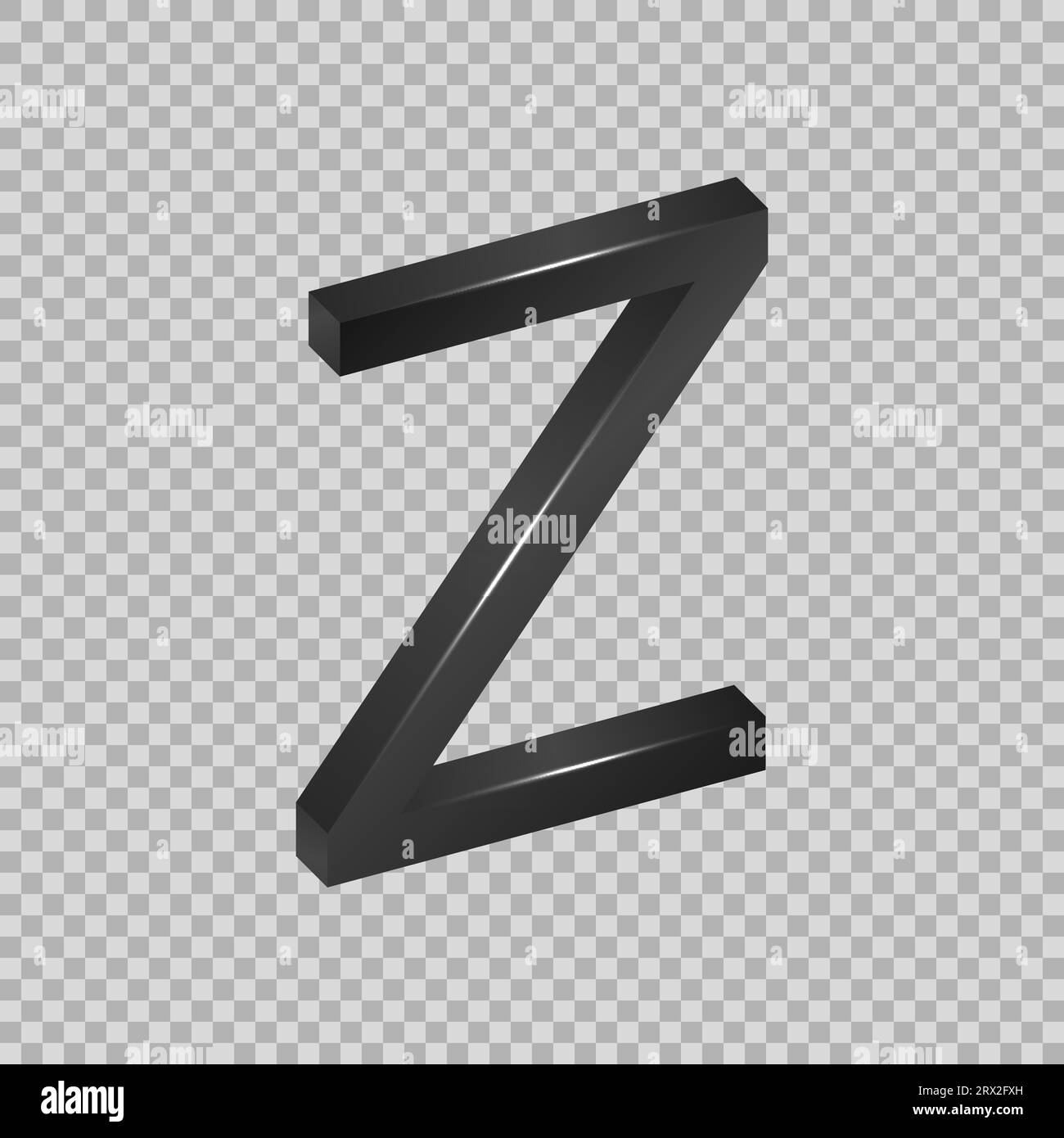 Lettre Z caractère dans un style d'icône 3D réaliste Illustration ...