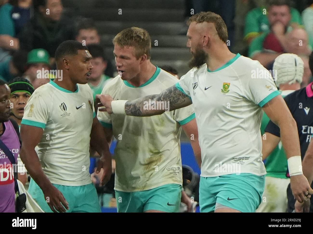 Damian WILLEMSE , Pieter-Steph DU toit et RG SNYMAN d'Afrique du Sud ...