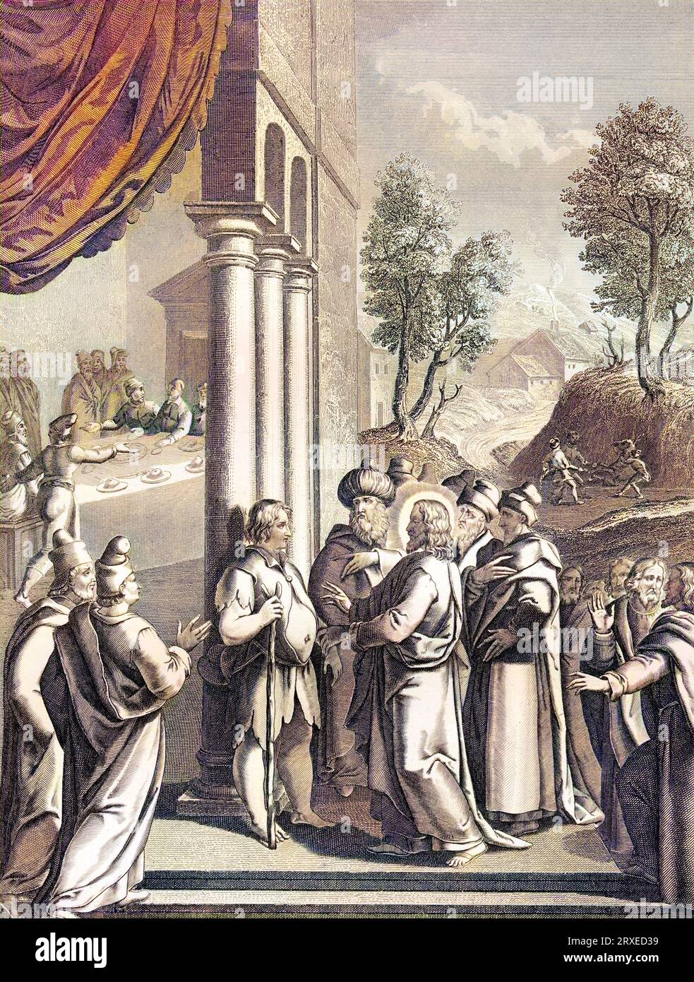 Les miracles de Jésus-Christ guérissant un homme avec hydropisie ...