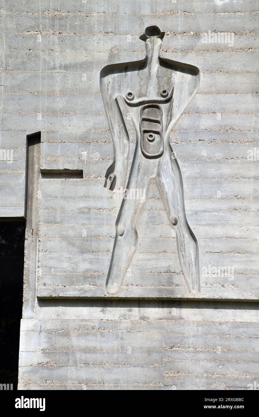 Panneaux de béton de l’unité d’habitation à Firminy, en France ...