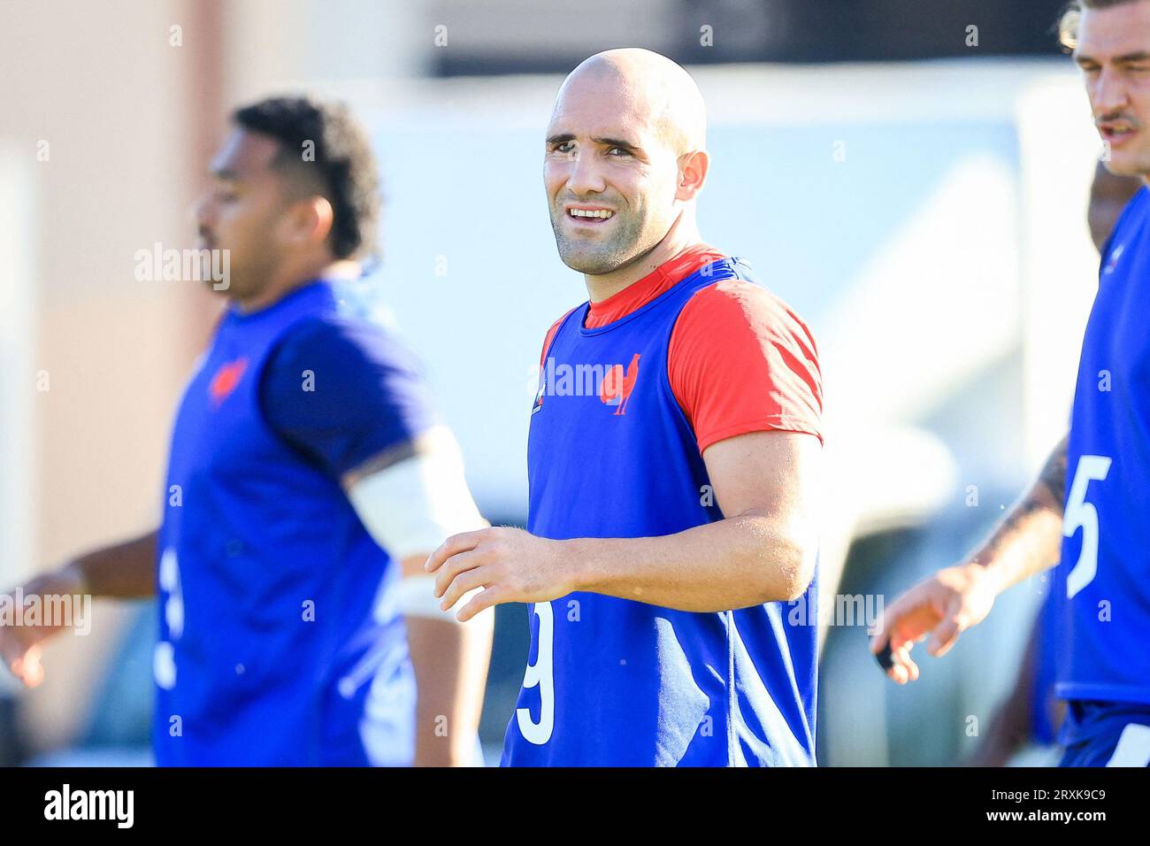 Maxime Lucu de France pendant la coupe du monde de Rugby entraînement ...