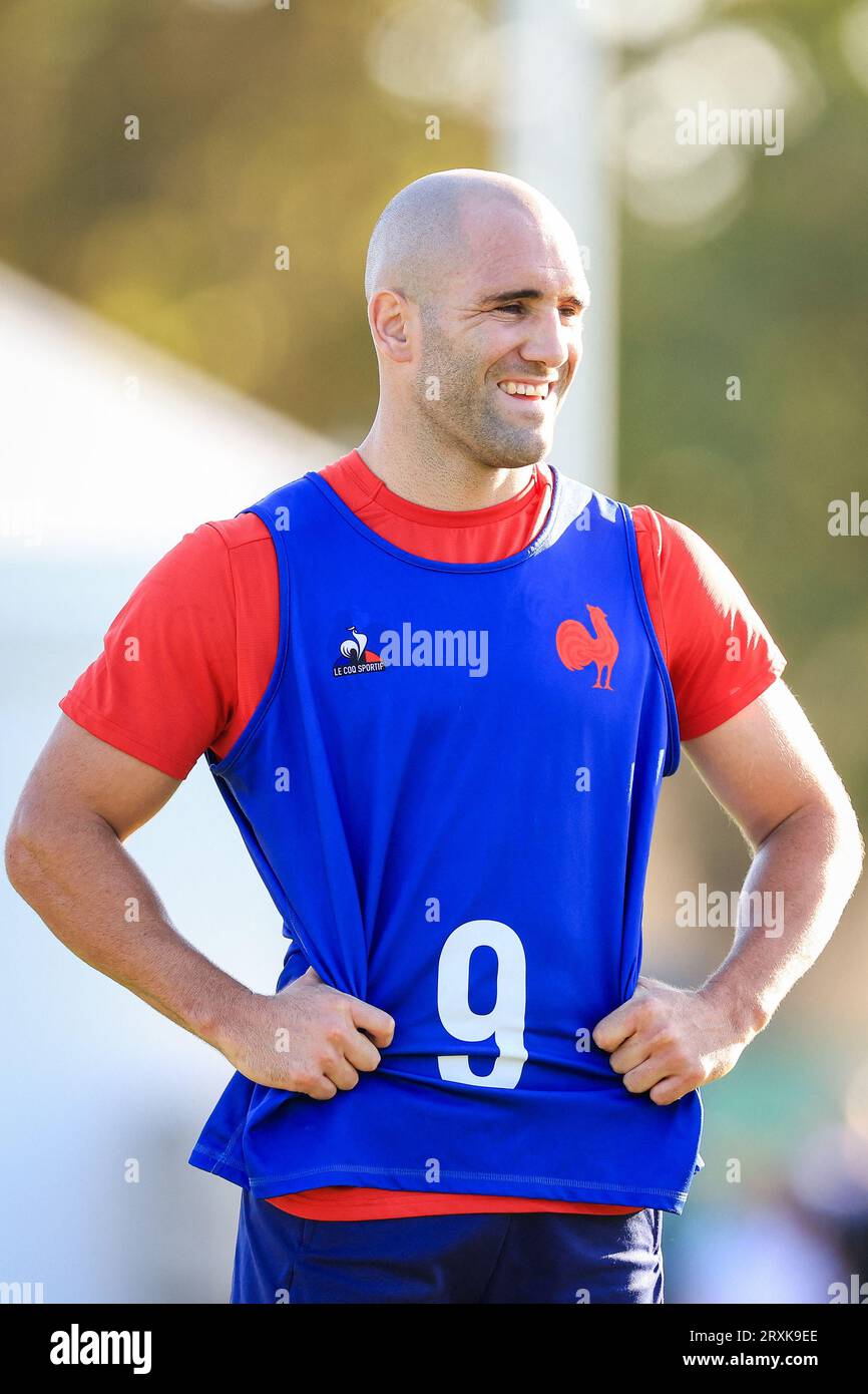 Maxime Lucu de France pendant la coupe du monde de Rugby entraînement ...