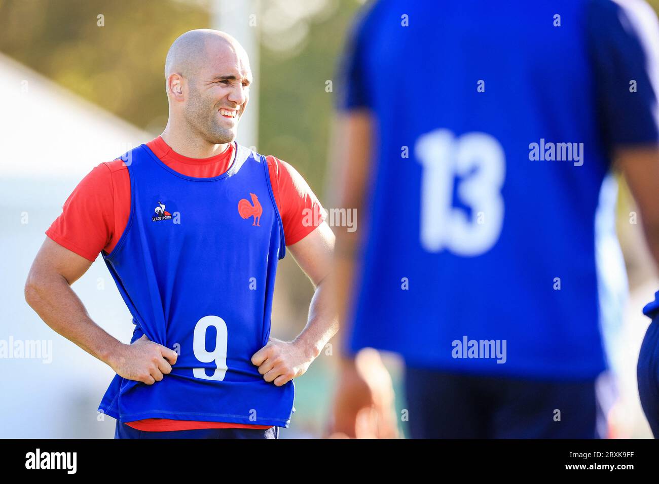 Maxime Lucu de France pendant la coupe du monde de Rugby entraînement ...