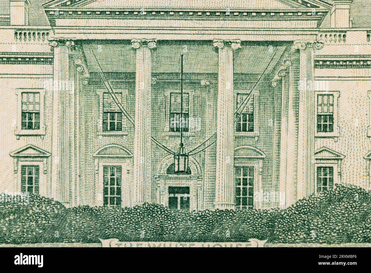 Détails du billet de banque de vingt dollars américains, gros plan d'un ...