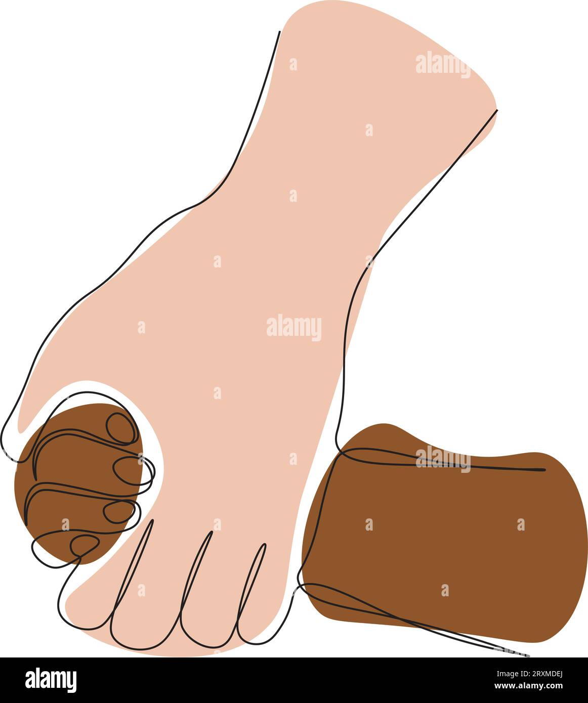 Dessin au trait continu bebe famille Banque de photographies et d ...