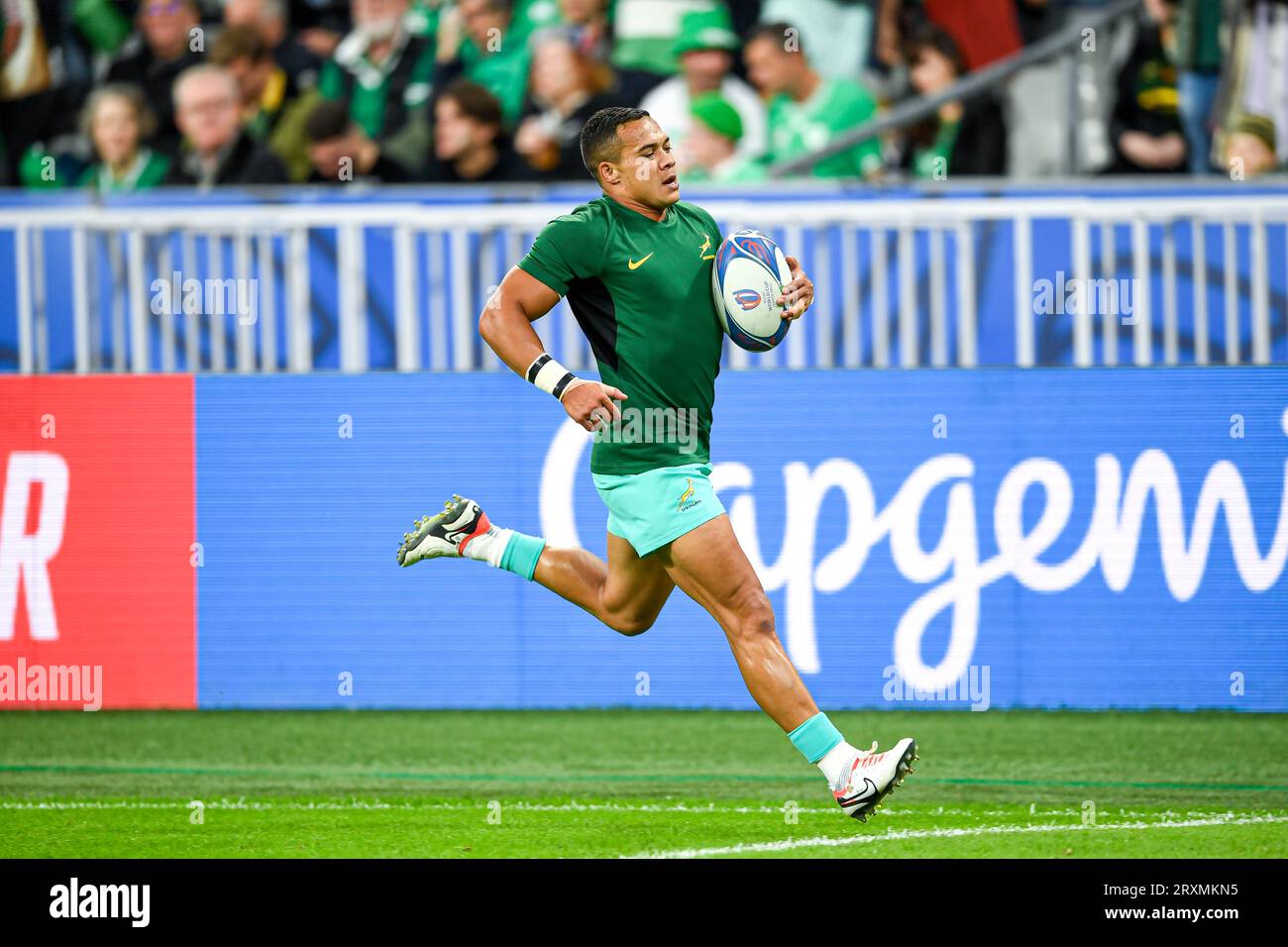 Cheslin Kolbe lors de la coupe du monde RWC 2023, match de rugby à XV ...