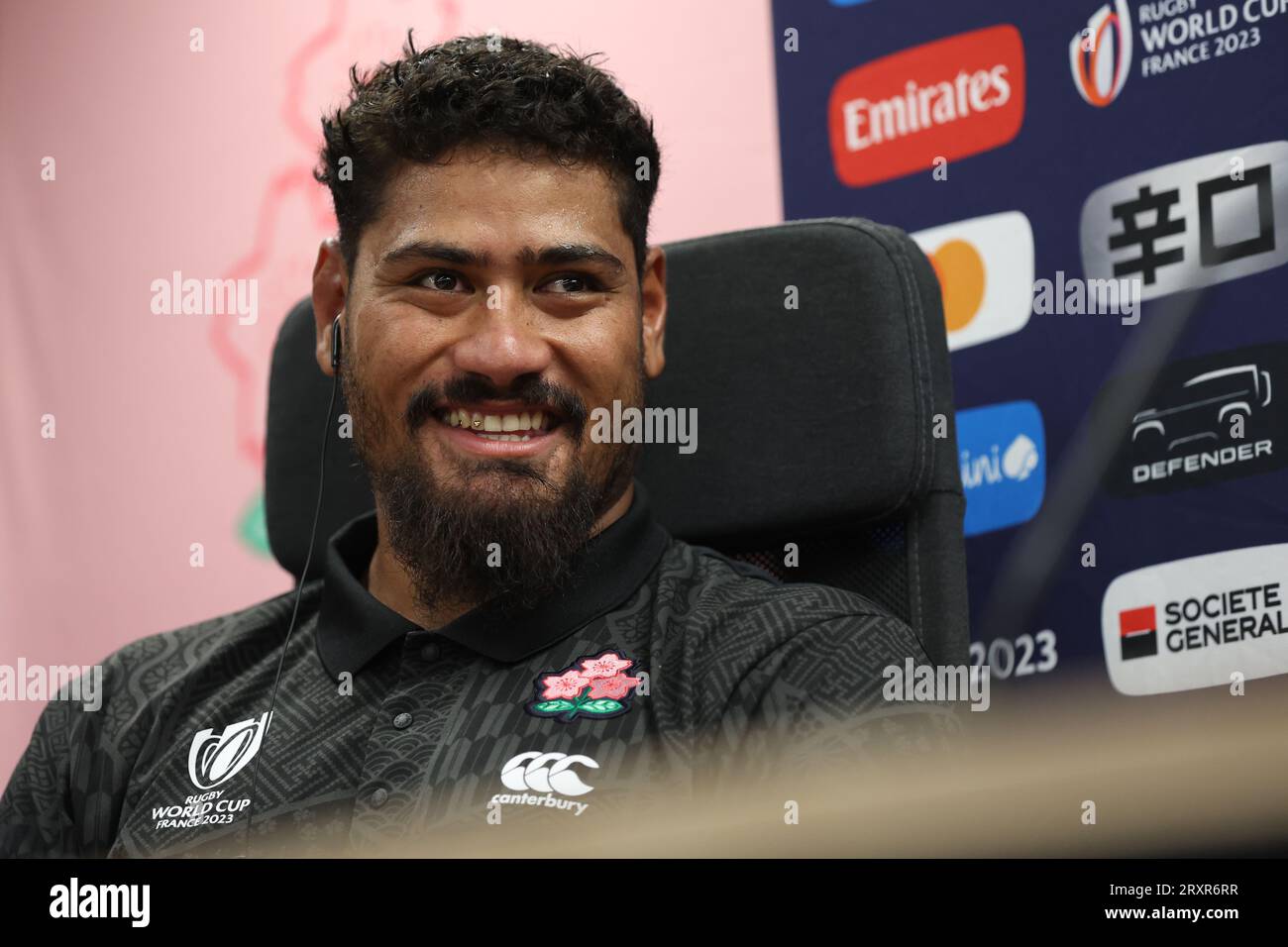 Le Japonais Amato Fakatava assiste à une conférence de presse lors de ...