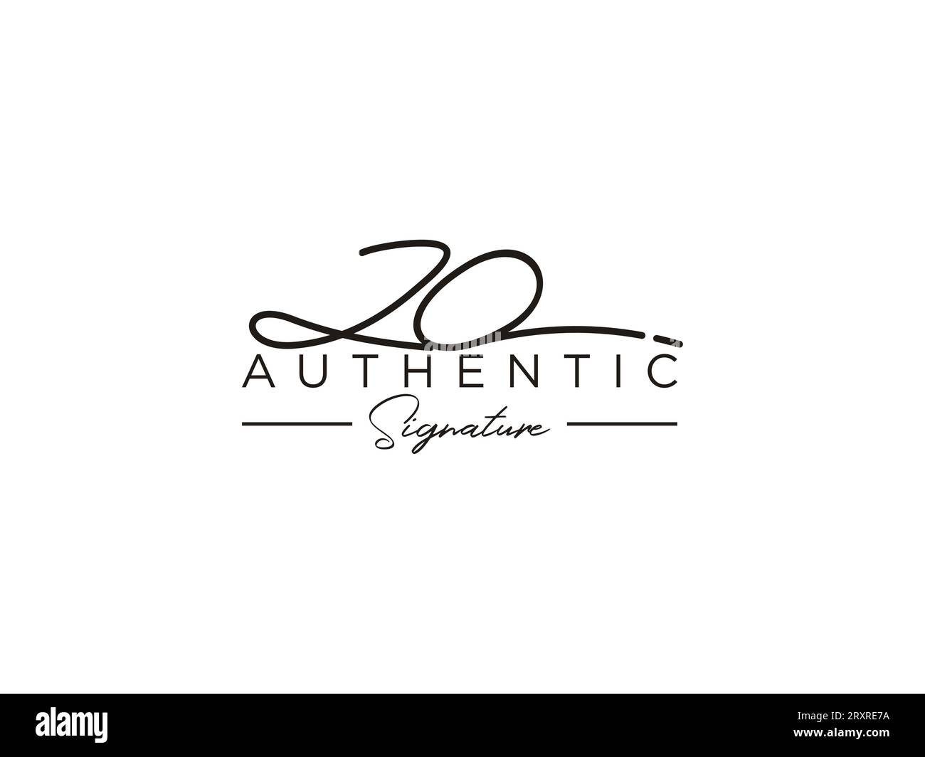 MODÈLE DE logo SIGNATURE DE ZO Vector Image Vectorielle Stock - Alamy