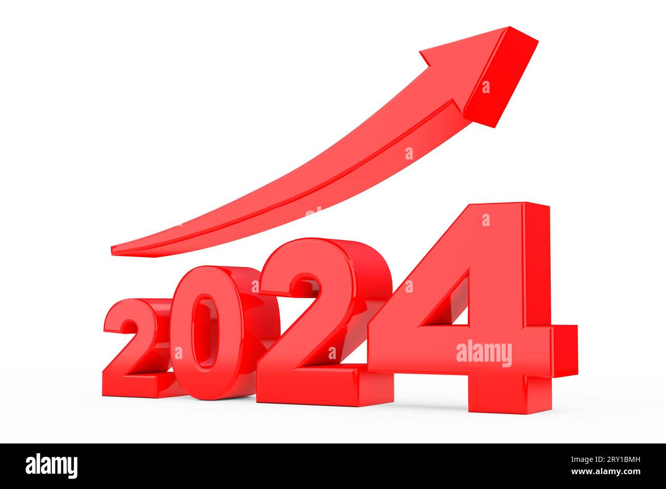 Flèche de progression dans le nouveau signe de 2024 ans sur un fond ...