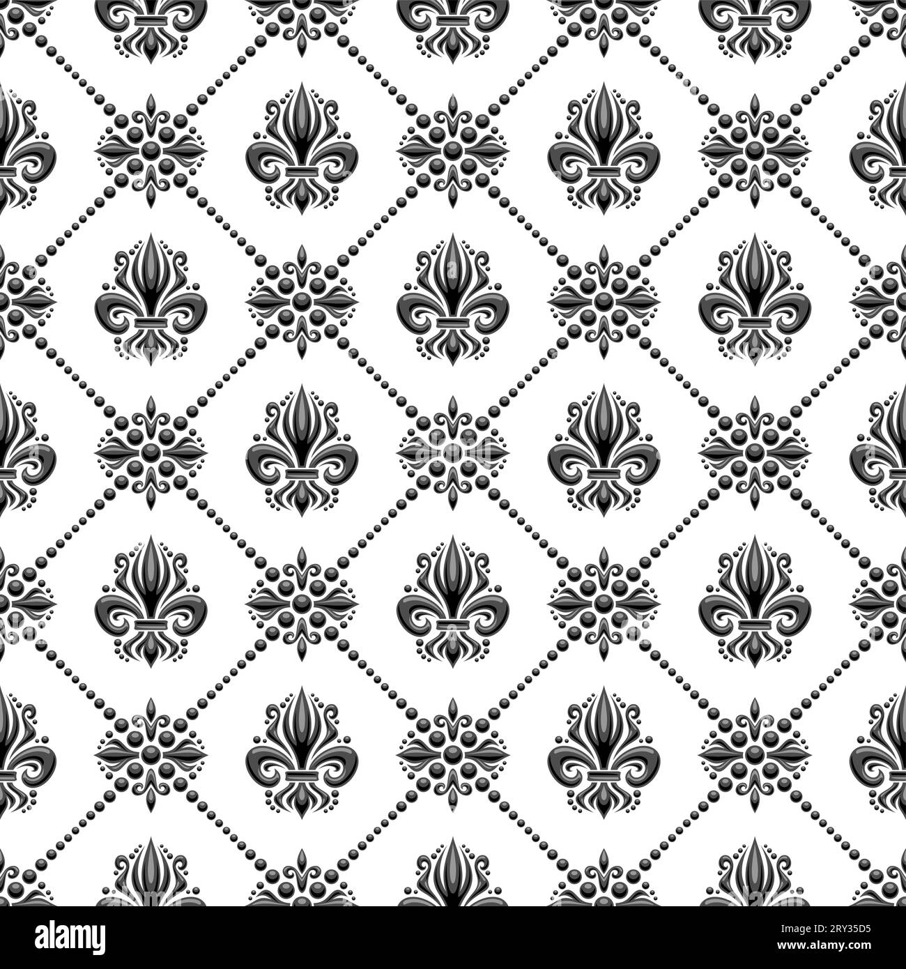 Vector Fleur de LIS Seamless Pattern, arrière-plan répété avec des ...