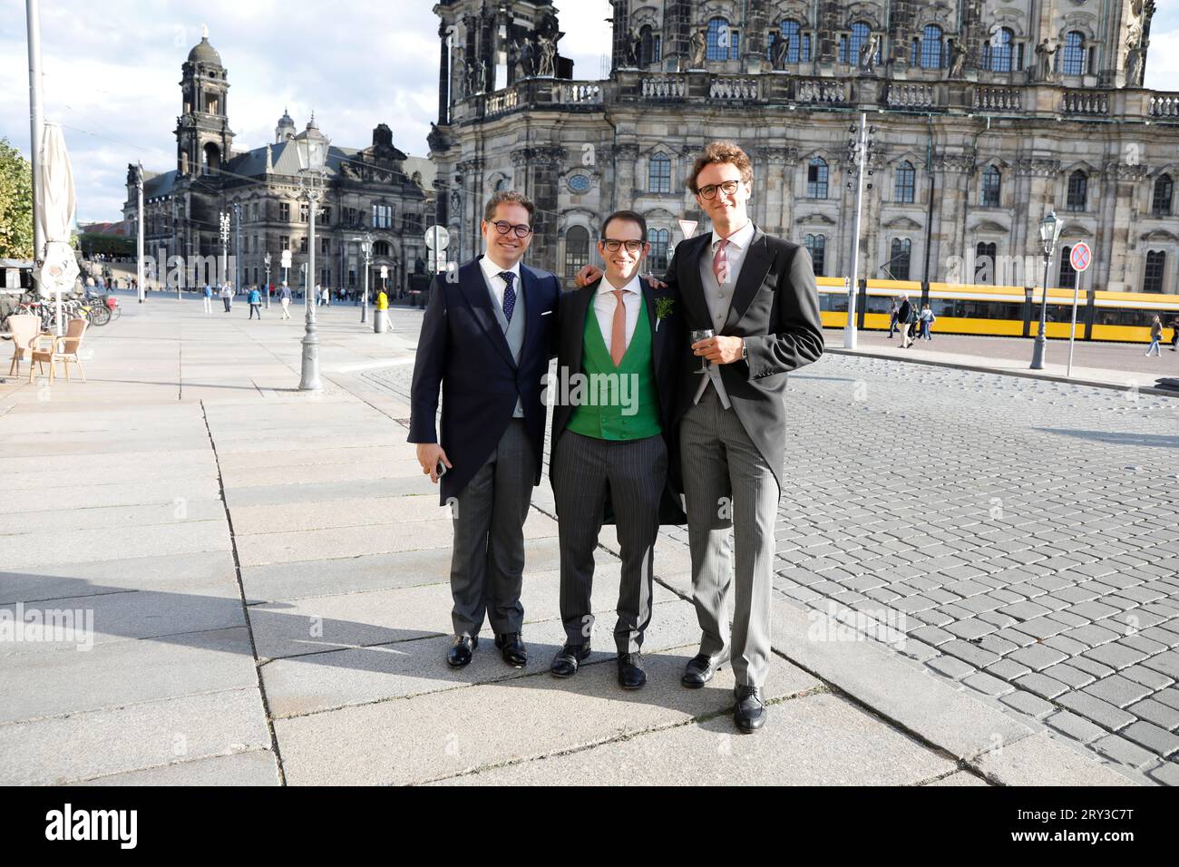 Gustavo Aceves, Georg Prinz von Sachsen und Gaudenz von Küenburg beim ...