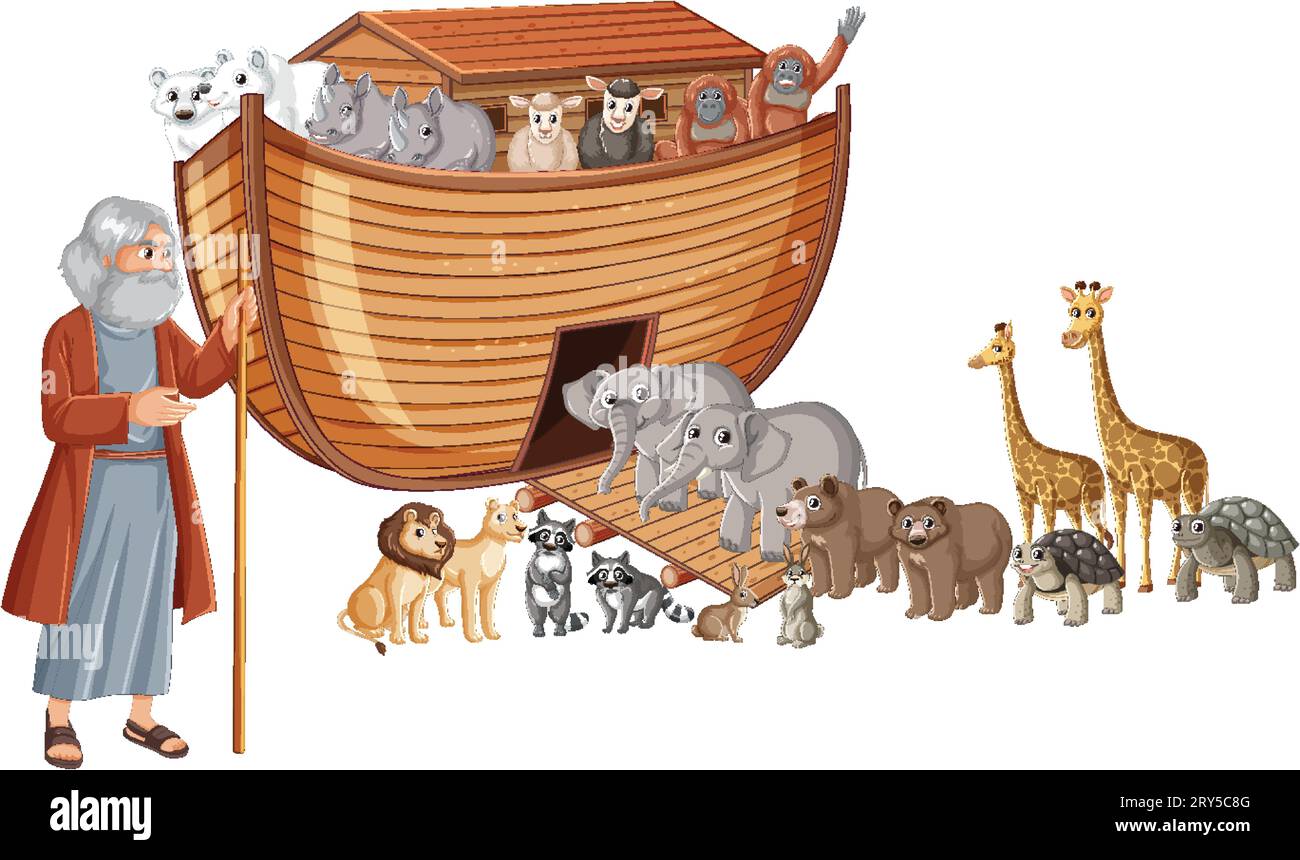 Embarquement animaux de noé Banque d'images vectorielles - Alamy