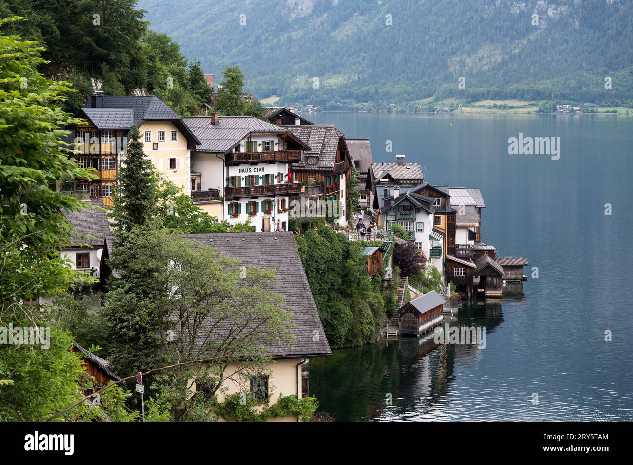 Centre historique de Hallstatt, haute-Autriche, Autriche, et ...