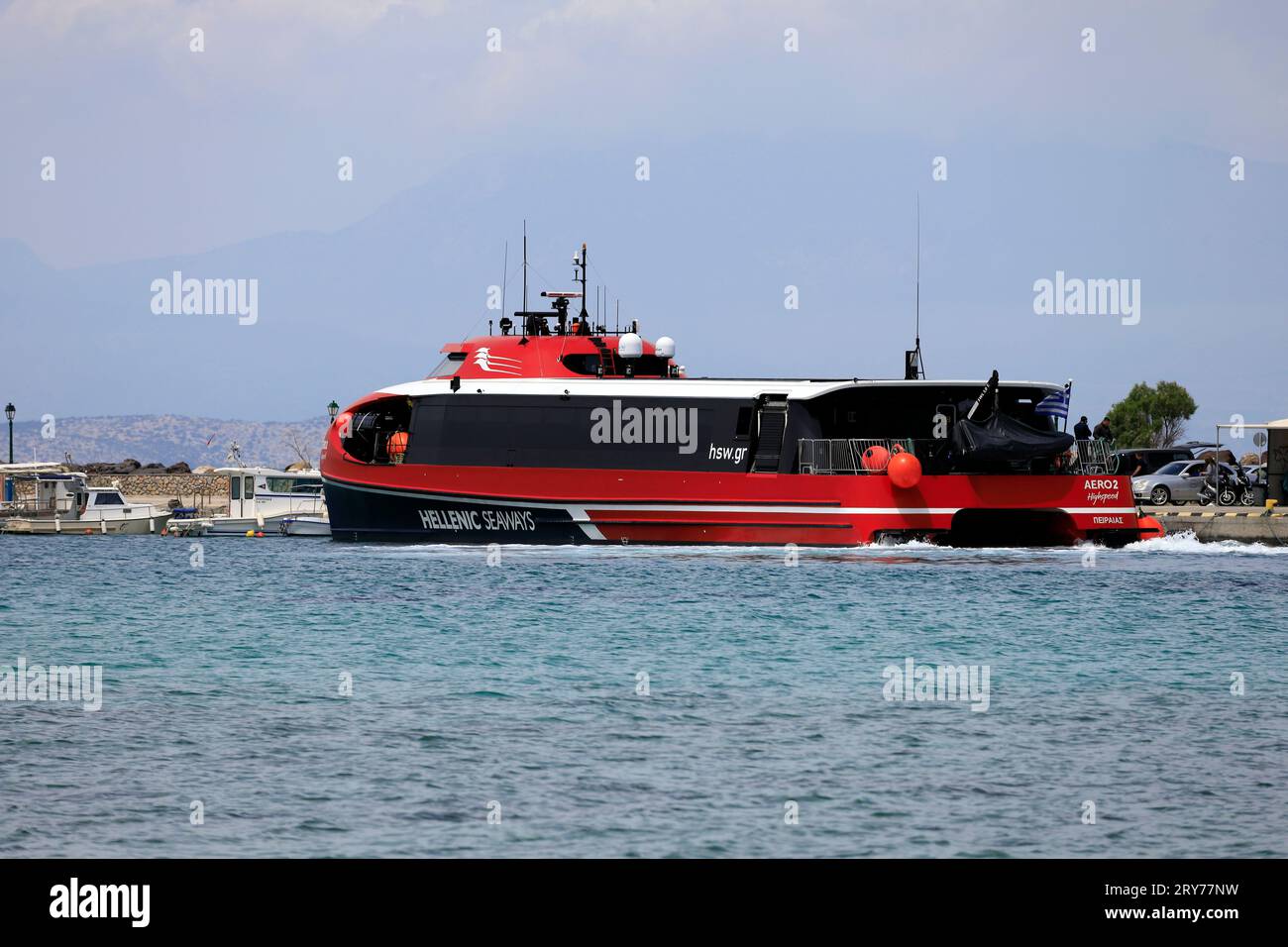 Le ferry à grande vitesse Aero 2, Hellenic Seaways, au port de ...