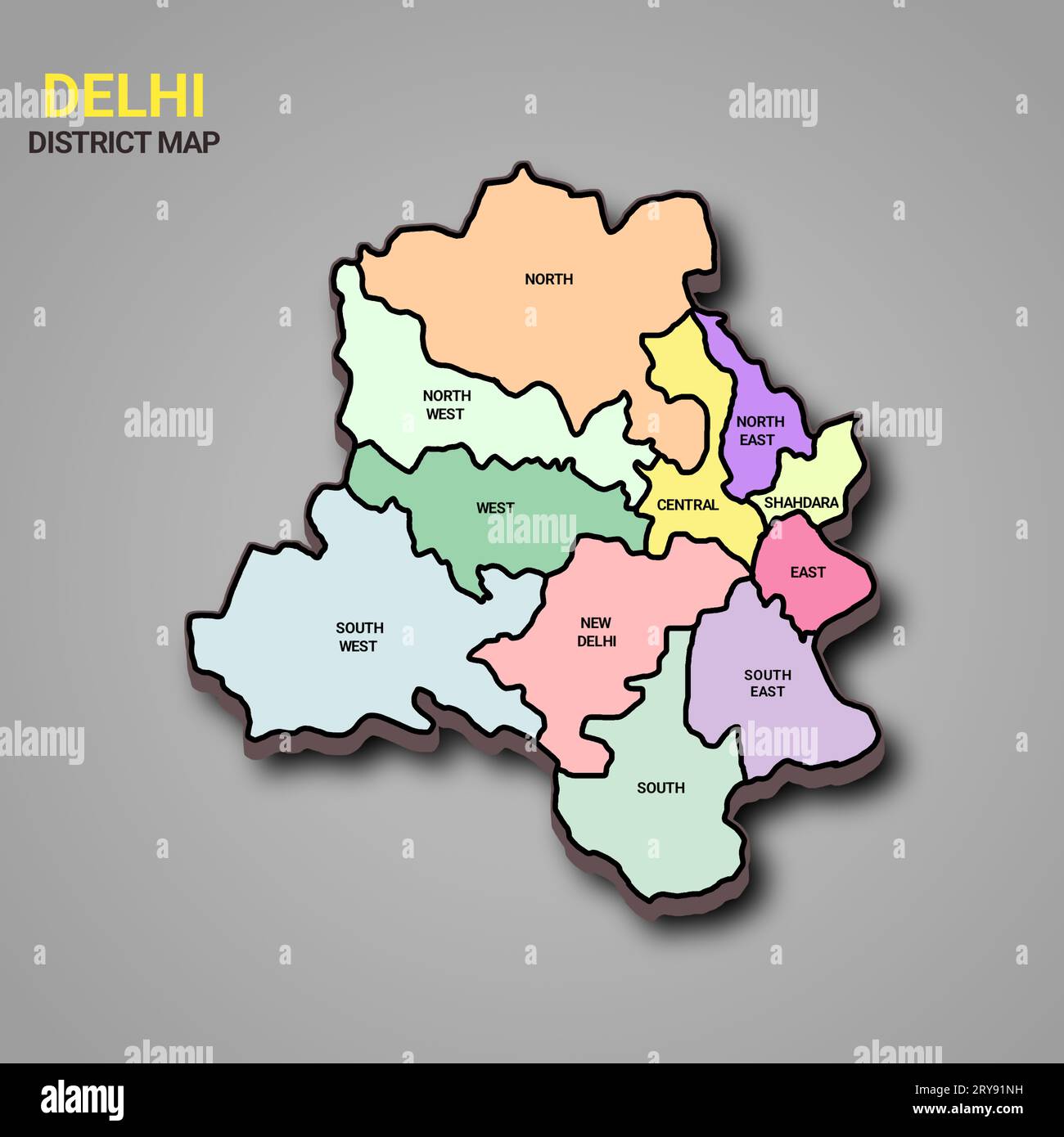New Delhi Carte Des Quartiers – New Delhi Carte Du Monde – ITZNS